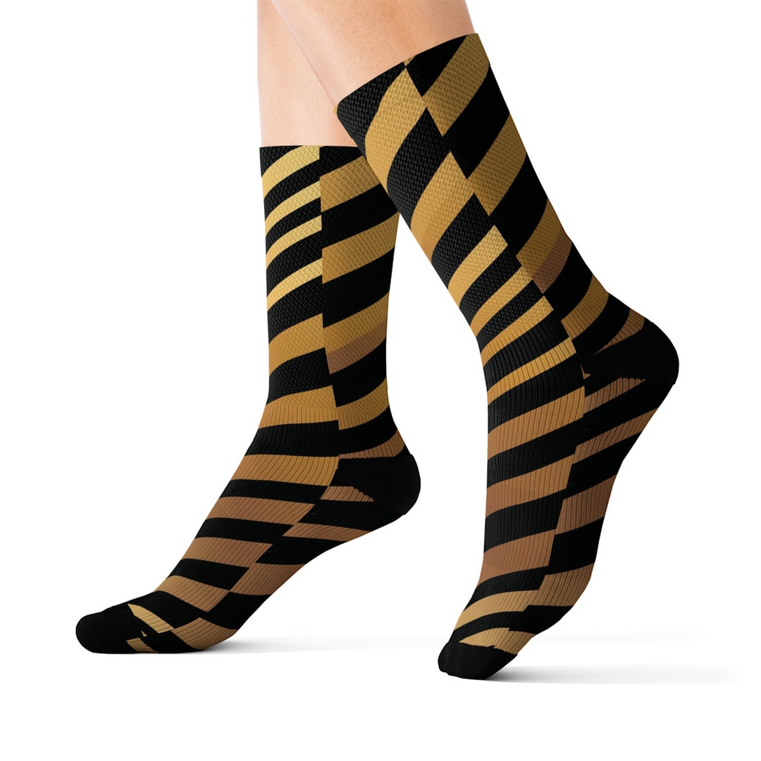 Black Gold Socks, Pin Stripe Socks for Men, Comfortable Socks From ...