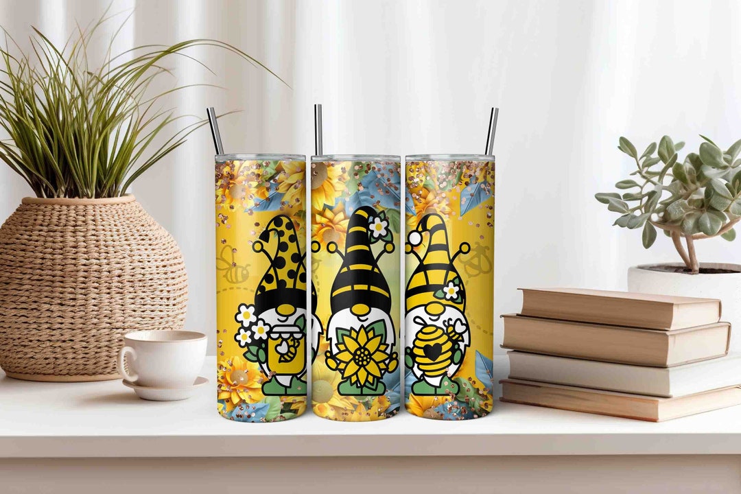 Gnomes Tumbler Wrap, 20oz Skinny Tumbler Template Sublimation JPG ...