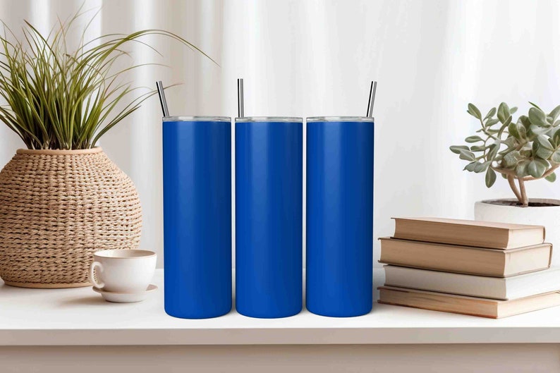 Cobalt Blue Tumbler Wrap SVG, 20 Oz Skinny Tumbler Template Sublimation ...