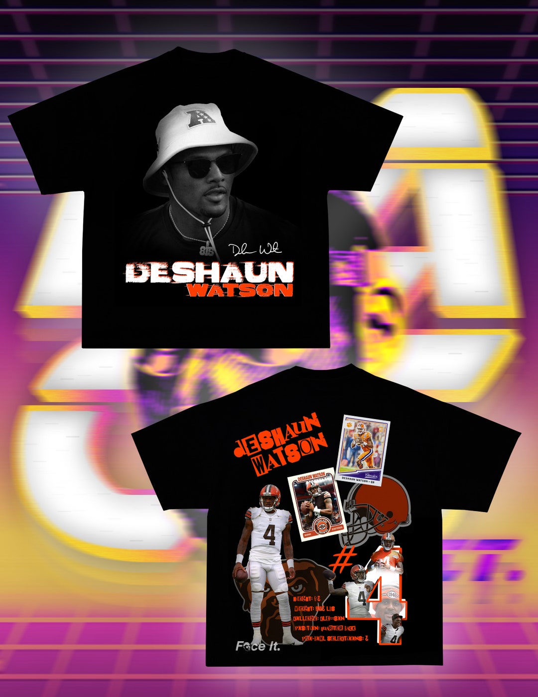 DESHAUN WATSON T-SHIRT Rap Tee Football Nfl Obj Tb12 Justin Jefferson ...
