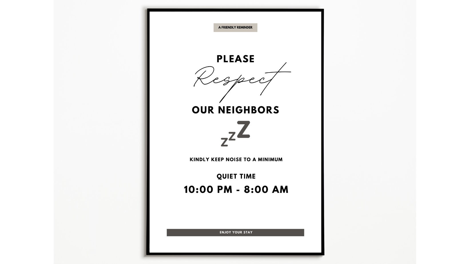 Quiet Time Sign Canva Editable Sign Airbnb Sign Vacation Rental ...