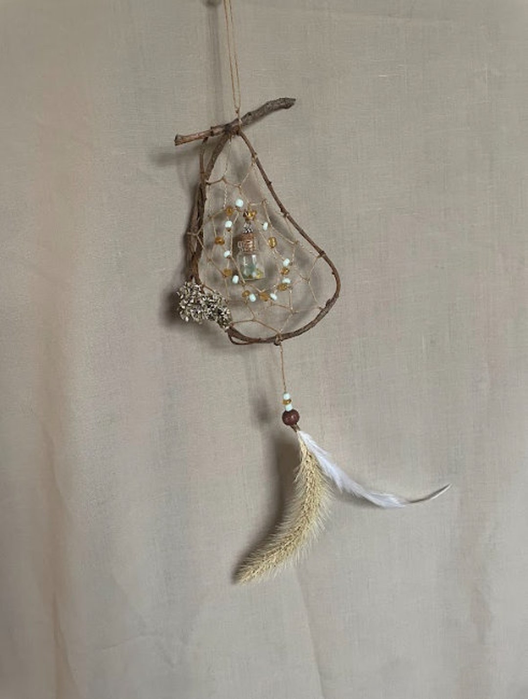 Yarrow and Glass Jar Dreamcatcher - Etsy