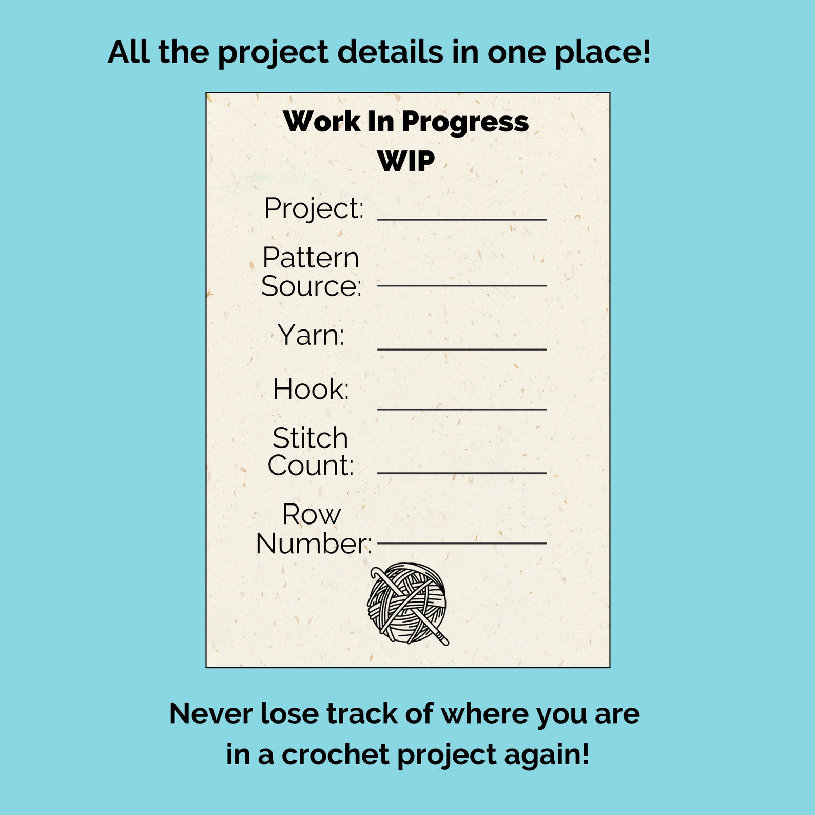 Printable Crochet Work in Progress Cards (WIP Cards) - Etsy