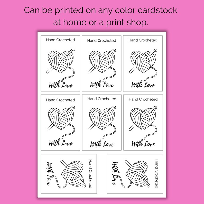 Printable Crochet Care Cards/tags That Add a Polished Look to - Etsy