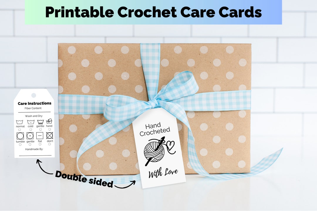 Printable Crochet Care Cards/tags That Add a Polished/professional Look ...