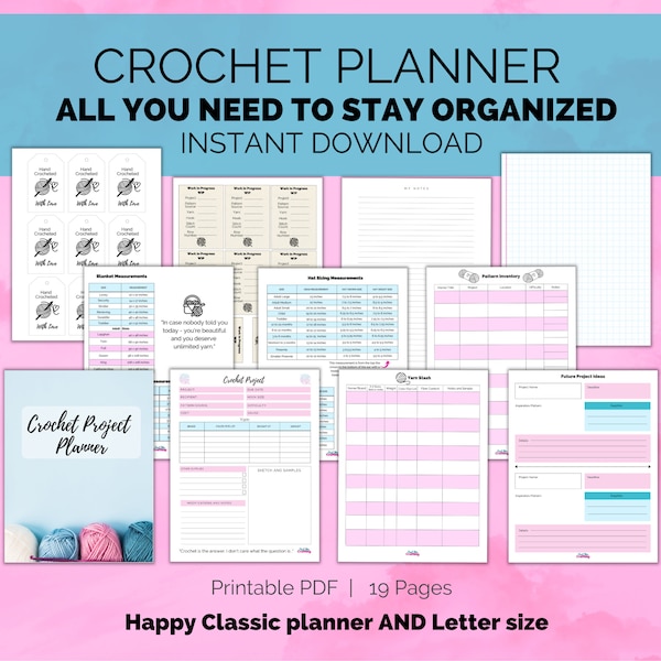 Printable Crochet Project Planner - Etsy