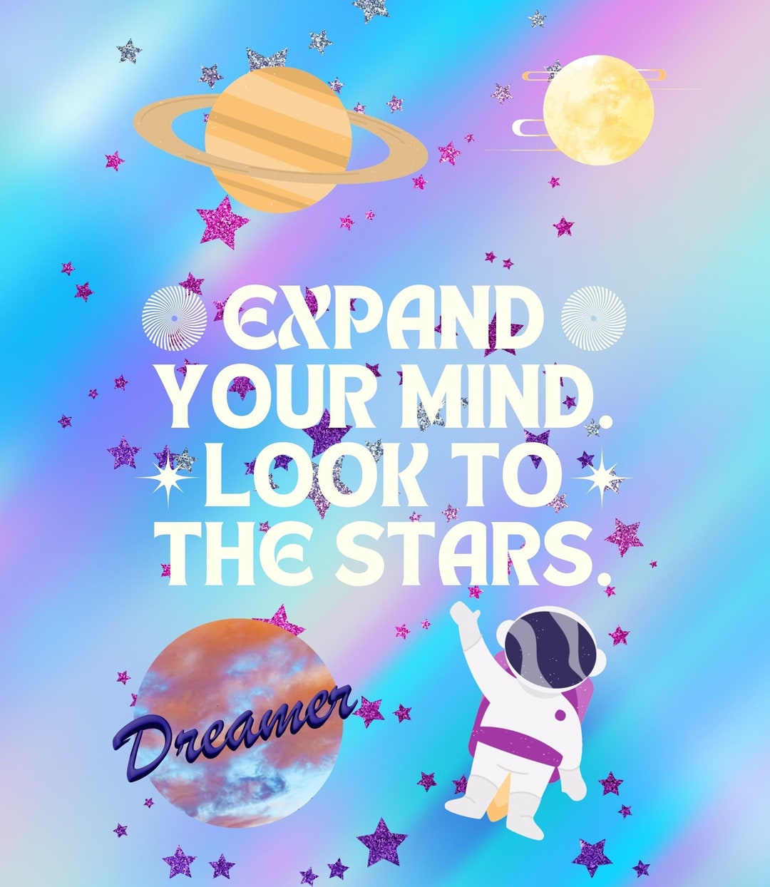 Galaxy Dreamer Motivational Poster - Etsy