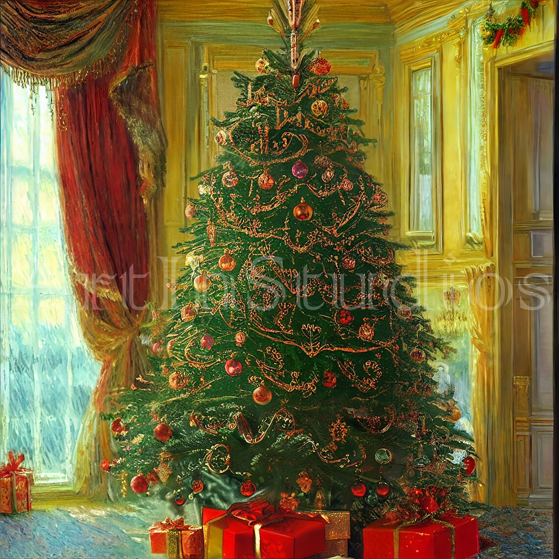 Christmas Tree Art, AI Art, AI Created, Digital Art, Sublimation Design ...