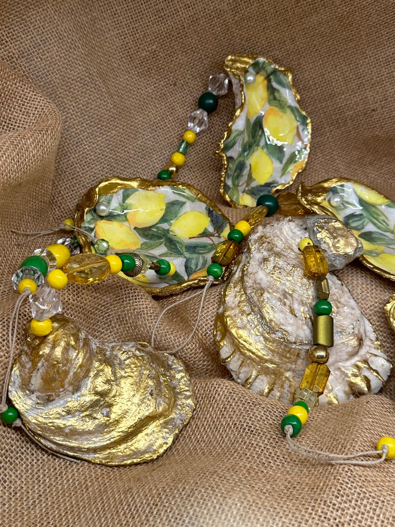 Lemon Oyster Shell Ornament - Etsy