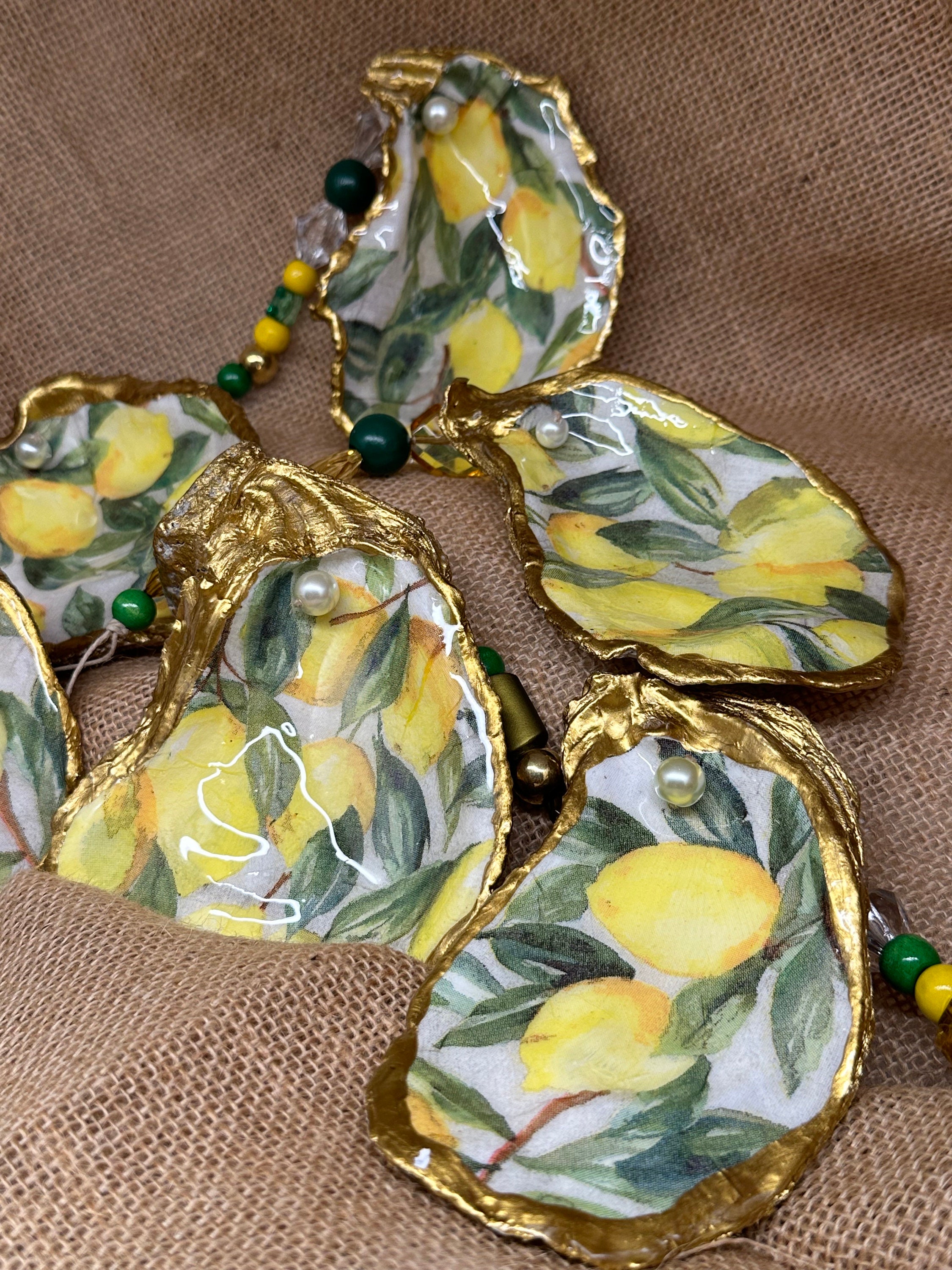 Lemon Oyster Shell Ornament - Etsy