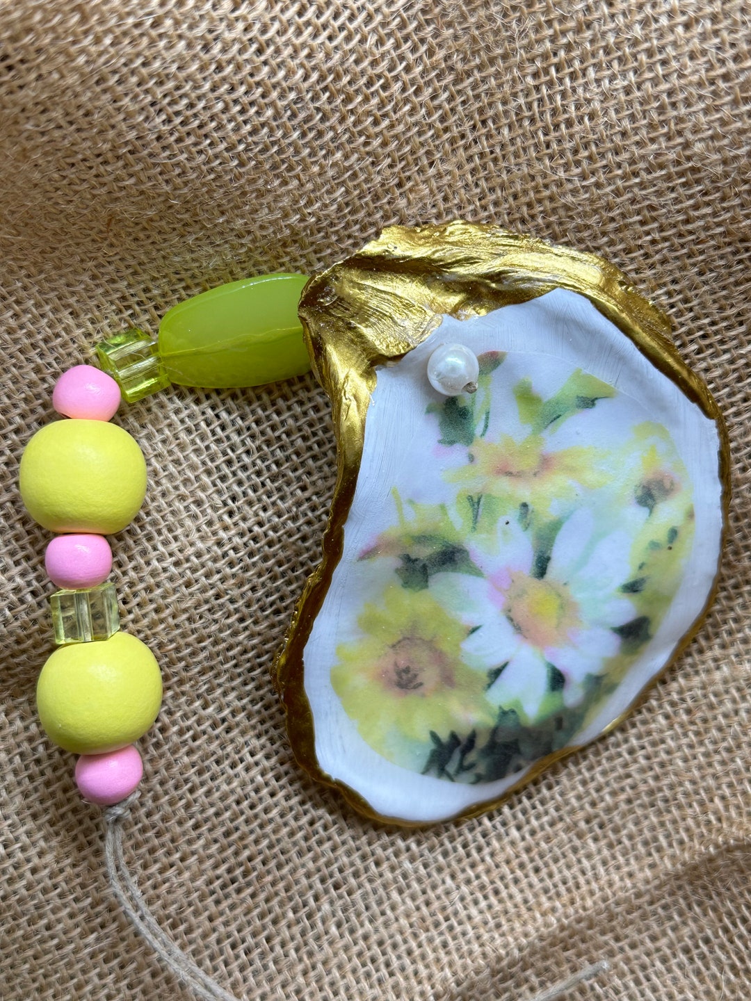 Daisy Decoupage Oyster Shell - Etsy