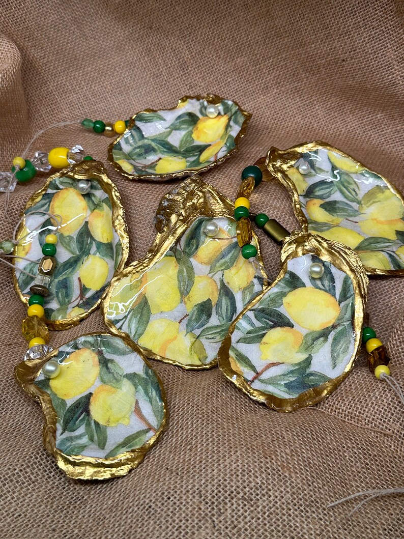 Lemon Oyster Shell Ornament - Etsy