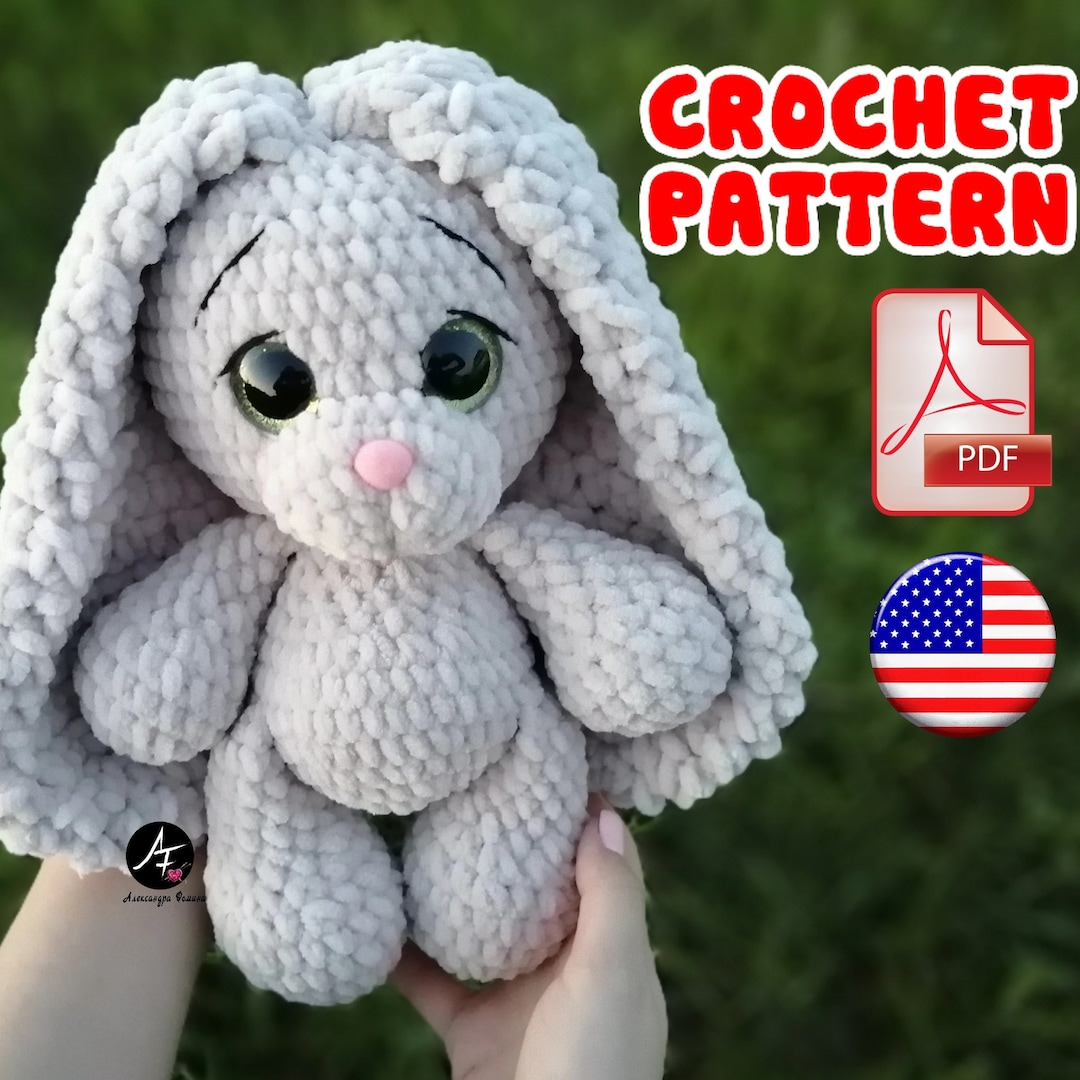 Crochet Pattern Bunny PDF English, Plush Stuffed Bunny Pattern ...