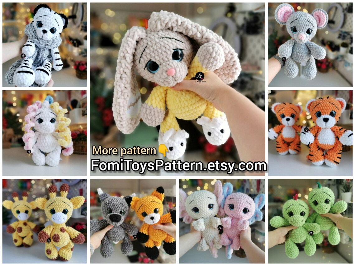 Crochet Pattern Bunny PDF English Plush Stuffed Bunny - Etsy