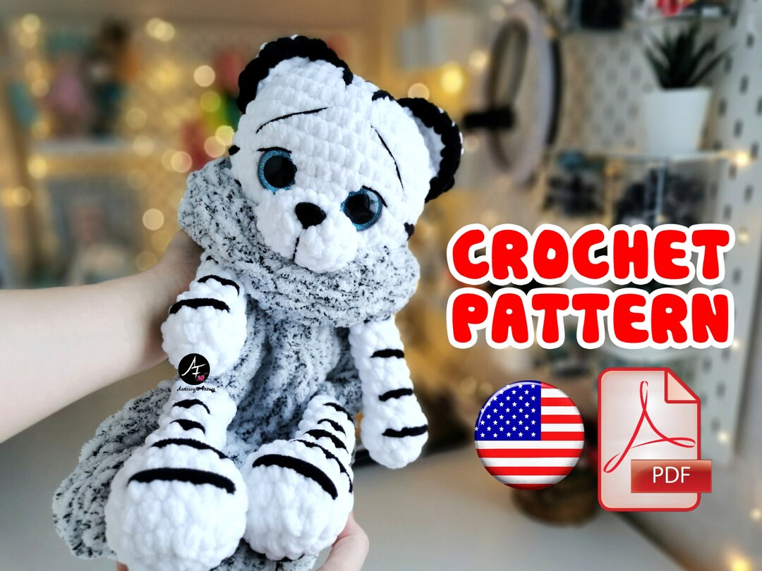 White Tiger Crochet Pattern Pajamas Bag Amigurumi Pattern - Etsy