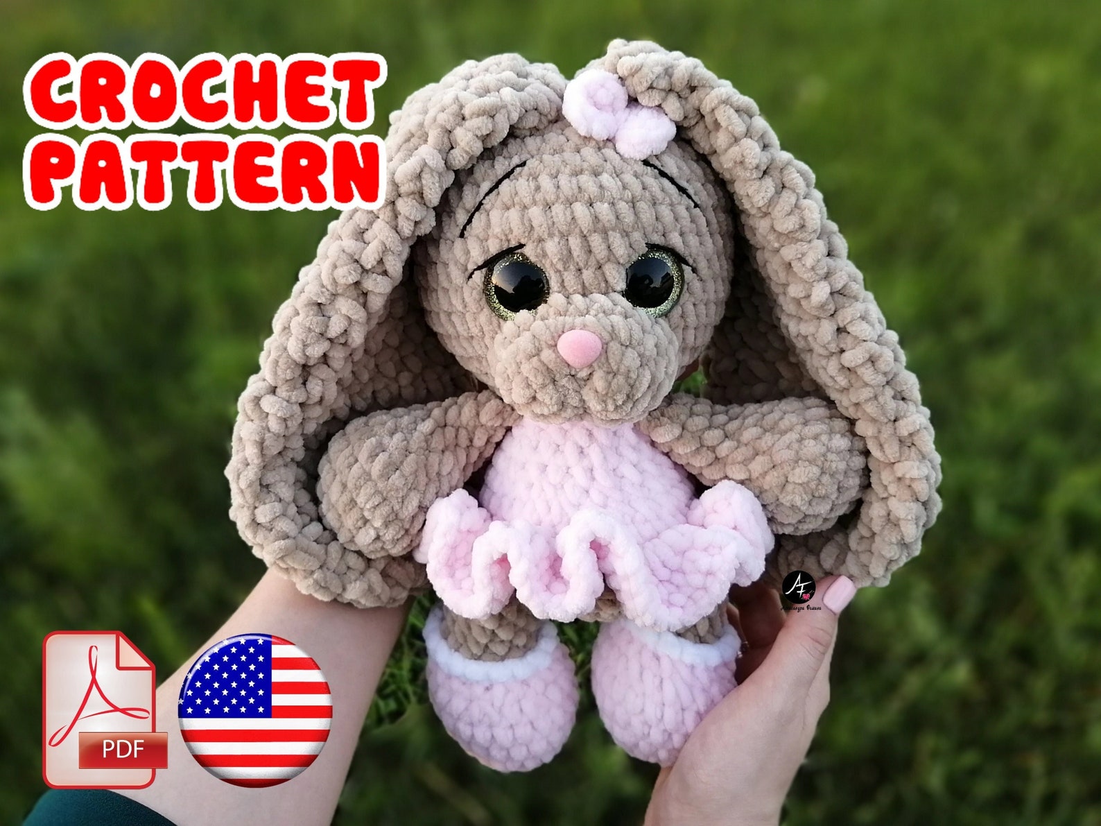 Crochet Pattern Bunny PDF English Plush Stuffed Bunny - Etsy