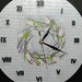 Wooden Clock, Round Clock, Flowers, Brick, Vintage, Golden,unique, Hand ...
