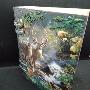 Wooden Box, Book Shape Box, Forest Theme, Unique Gift, Hand Made, Hand ...