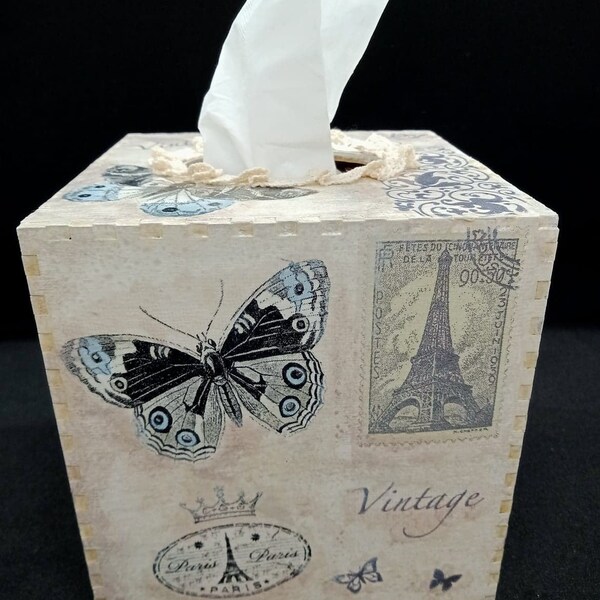 Decoupage Tissue Box - Etsy