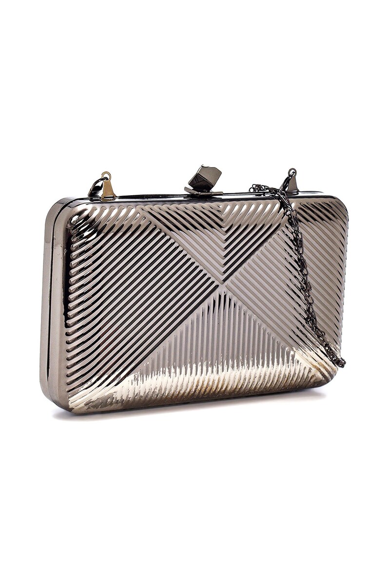Metal Silver Clutch Evening Bag / Bridal Luxury Wedding, Event Evening ...