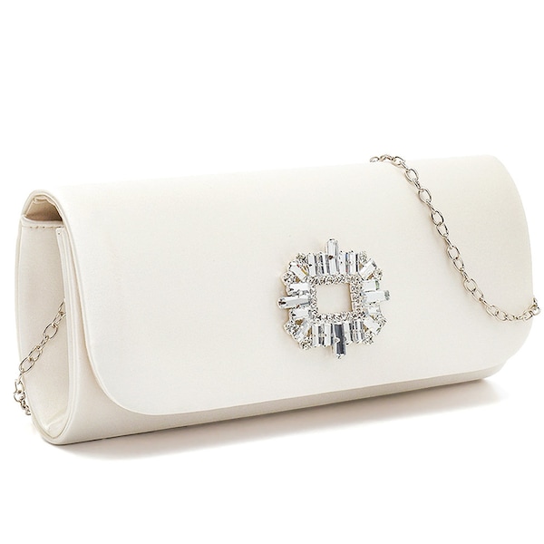 White Satin Clutch - Etsy