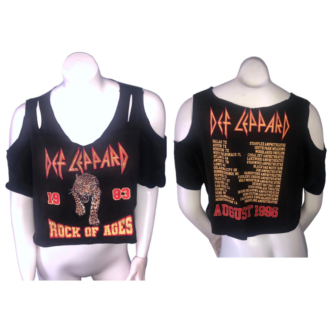 DEF LEPPARD Cut up Crop T-shirt Top - Etsy