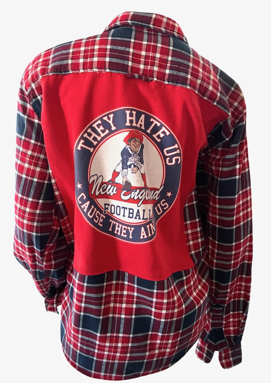 New England PATRIOTS MADE to ORDER Custom Football Flannel Shirt Re ...
