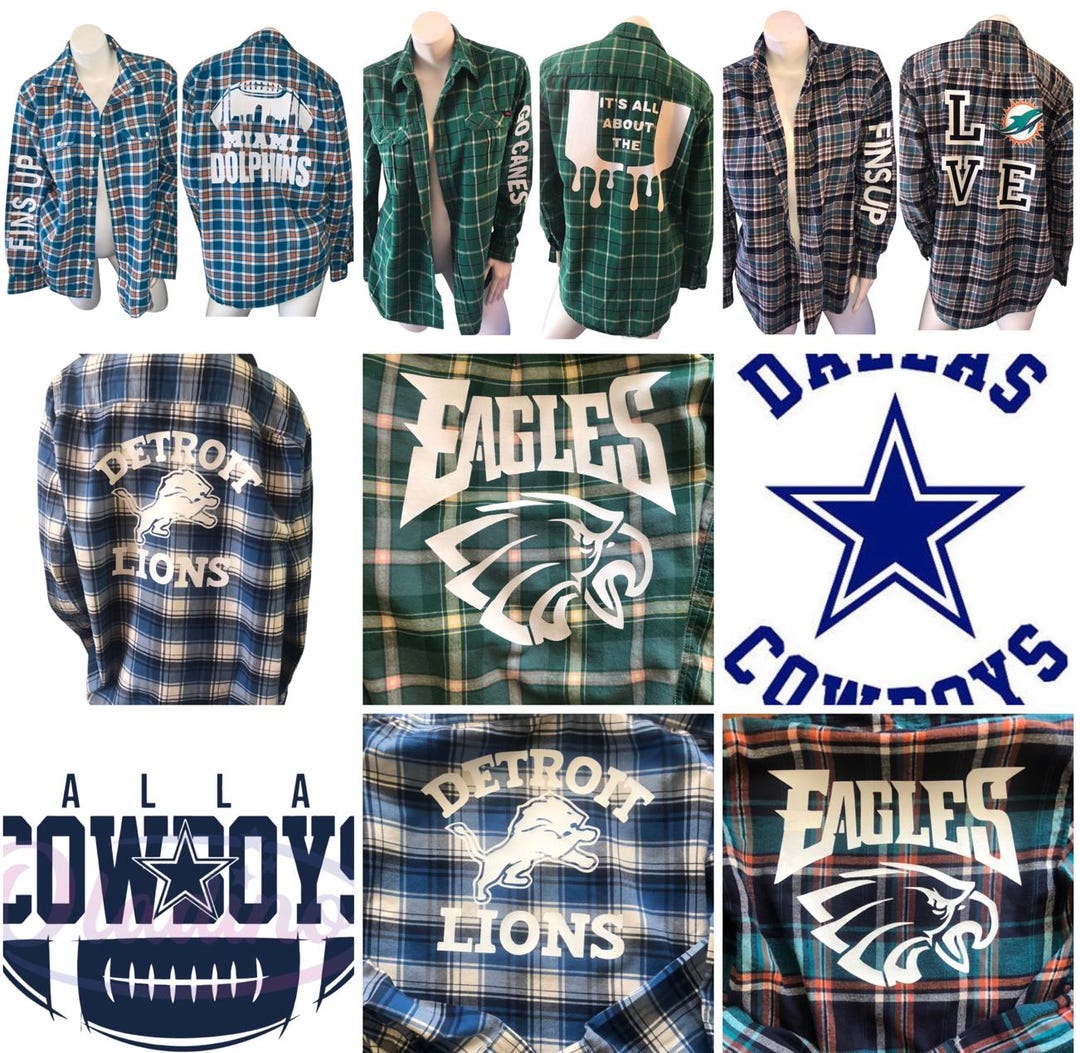 CUSTOM Made to Order Flannel Shirt Philadelphia Eagles Kansas City ...