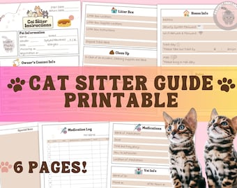 Cat Sitter Checklist Notes - Etsy