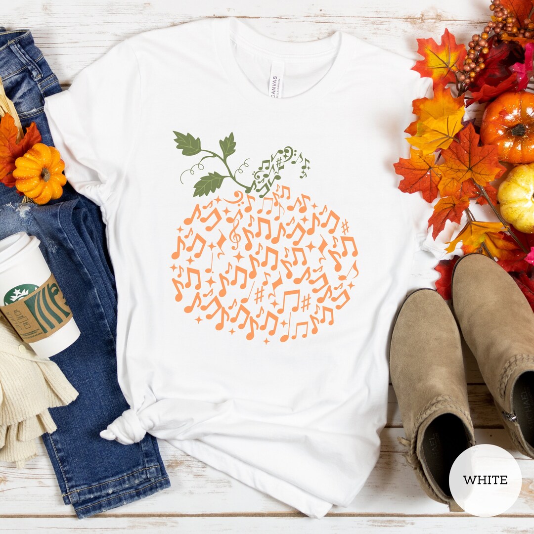 Pumpkin Music Note Shirt, Music Notes Shirt, Musician Shirt, Gift for ...