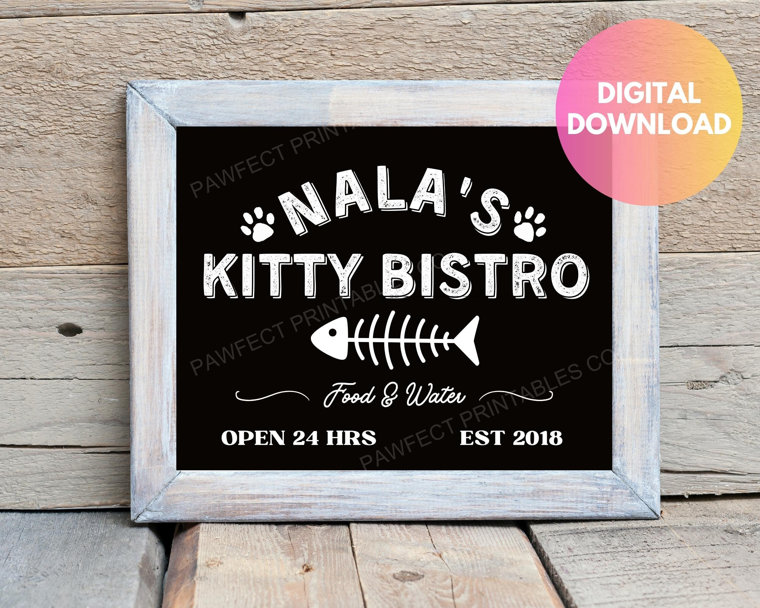 Personalized Cat Food Sign, Cat Custom Art, Custom Sign for Cat Food ...
