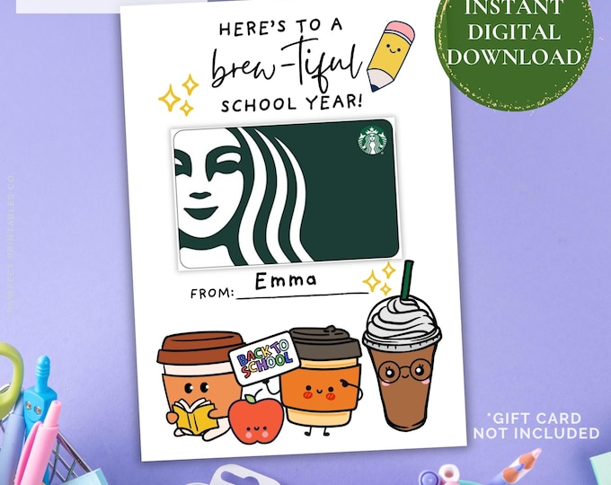 PRINTABLE Teacher Chick Fast Food Gift Card Holder, Back to School ...