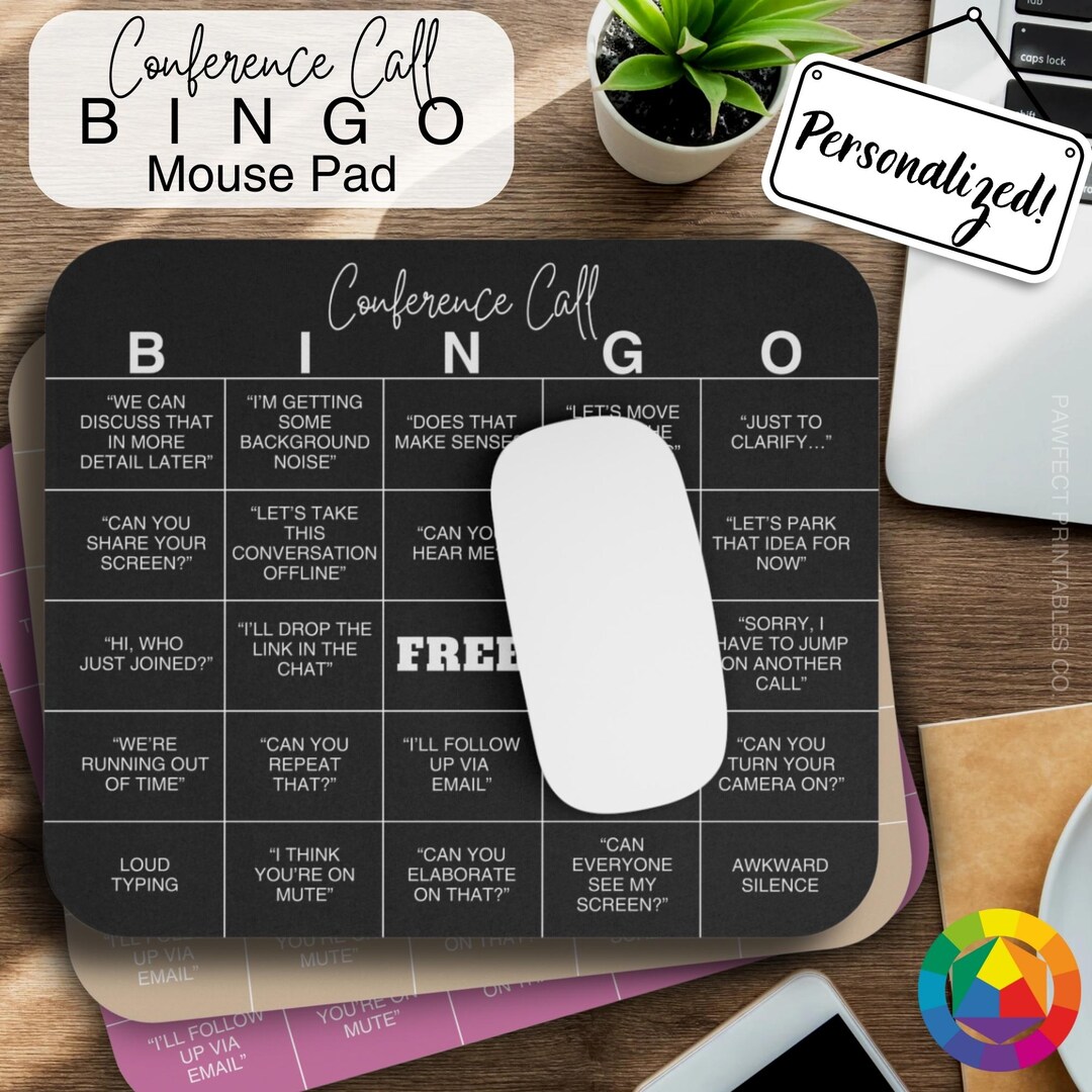 Custom Mouse Pad, Conference Call Bingo Mouse Pad, Office Gag Gifts ...