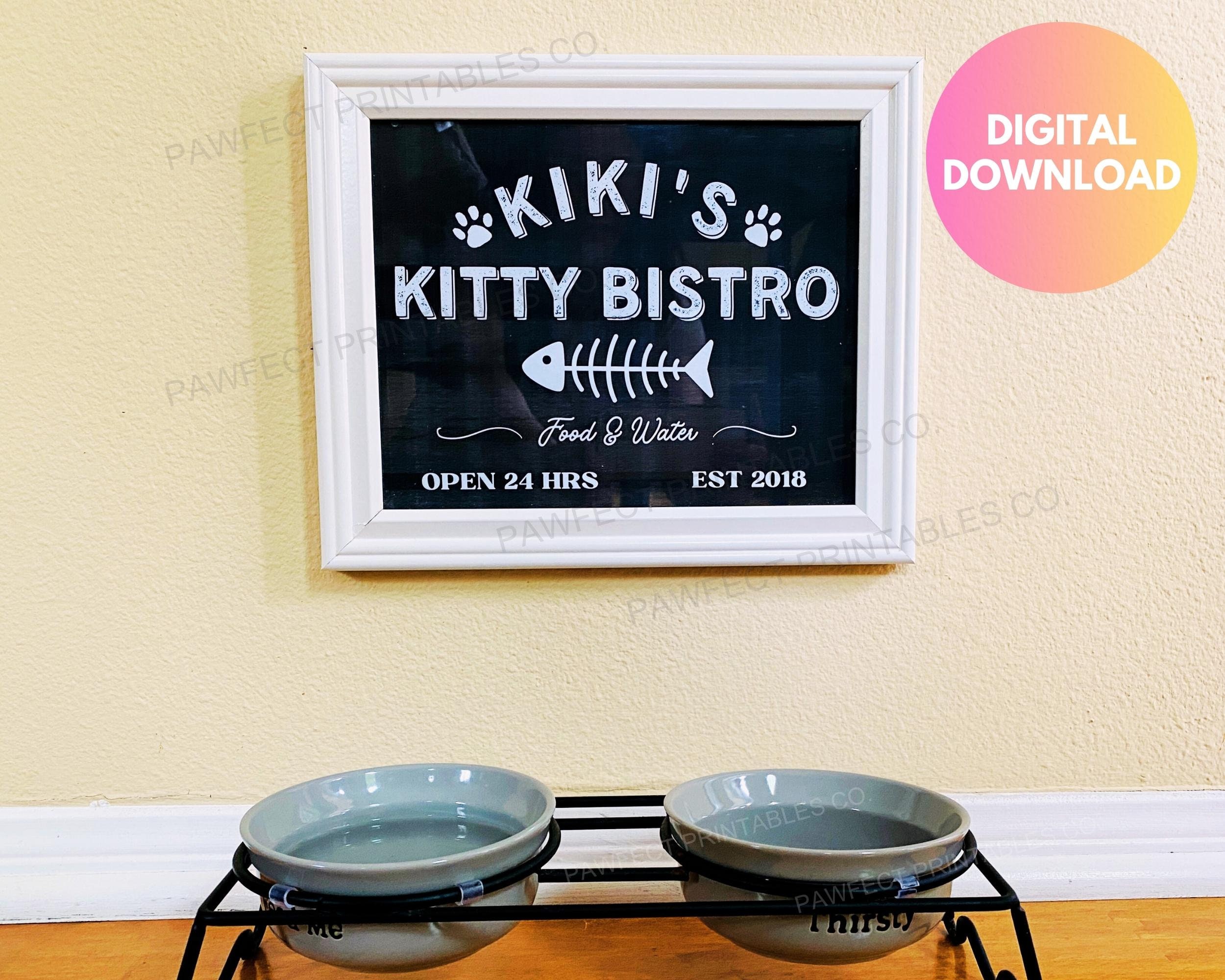 Personalized Cat Food Sign, Cat Custom Art, Custom Sign for Cat Food ...