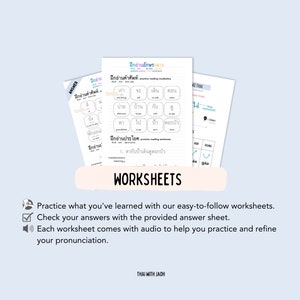 Printable Thai Reading Cheat Sheet | Thai Consonants & Vowels Practice ...