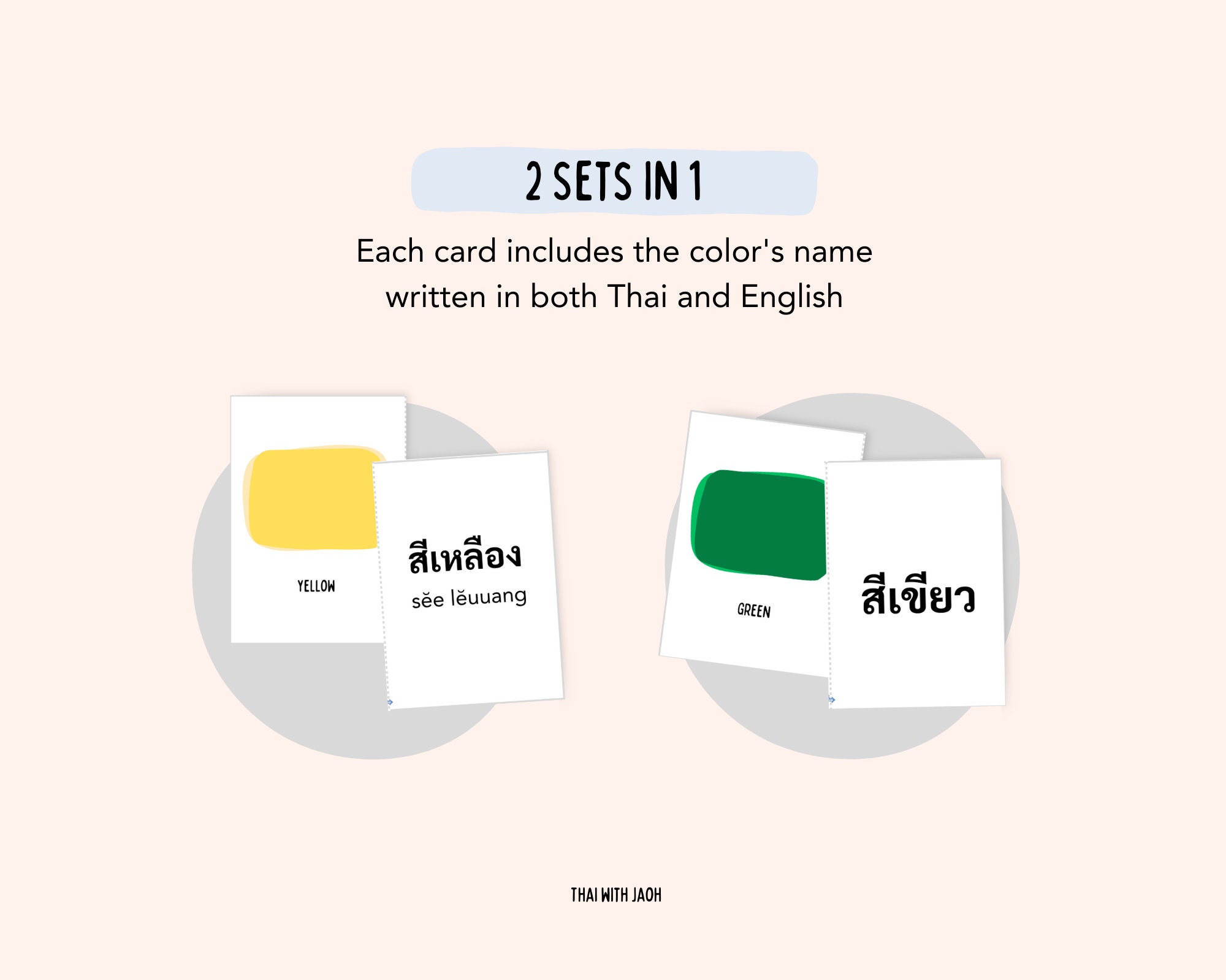 28 Thai Colors Flash Cards Set With Poster. - Etsy
