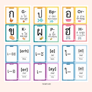 Printable Thai Language Flashcards | Learn Thai Vowels & Thai Constants ...
