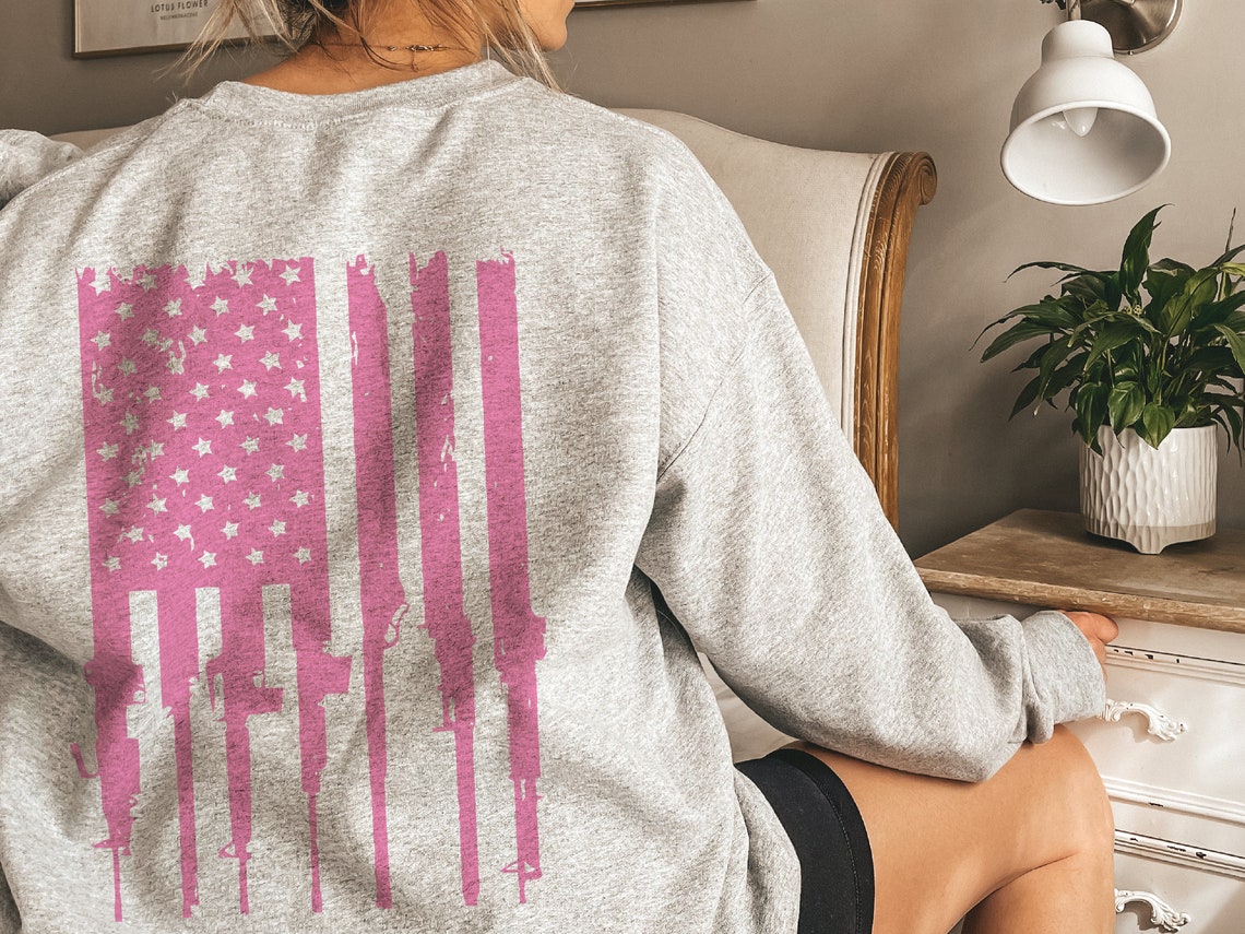 Second Amendment Sweatshirt for Women Pink Firearm Back - Etsy