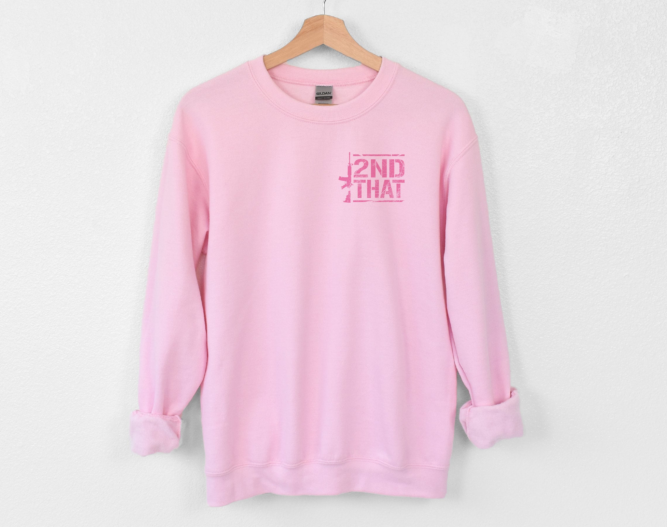 Second Amendment Sweatshirt for Women, Pink Firearm Back Design Sweater ...