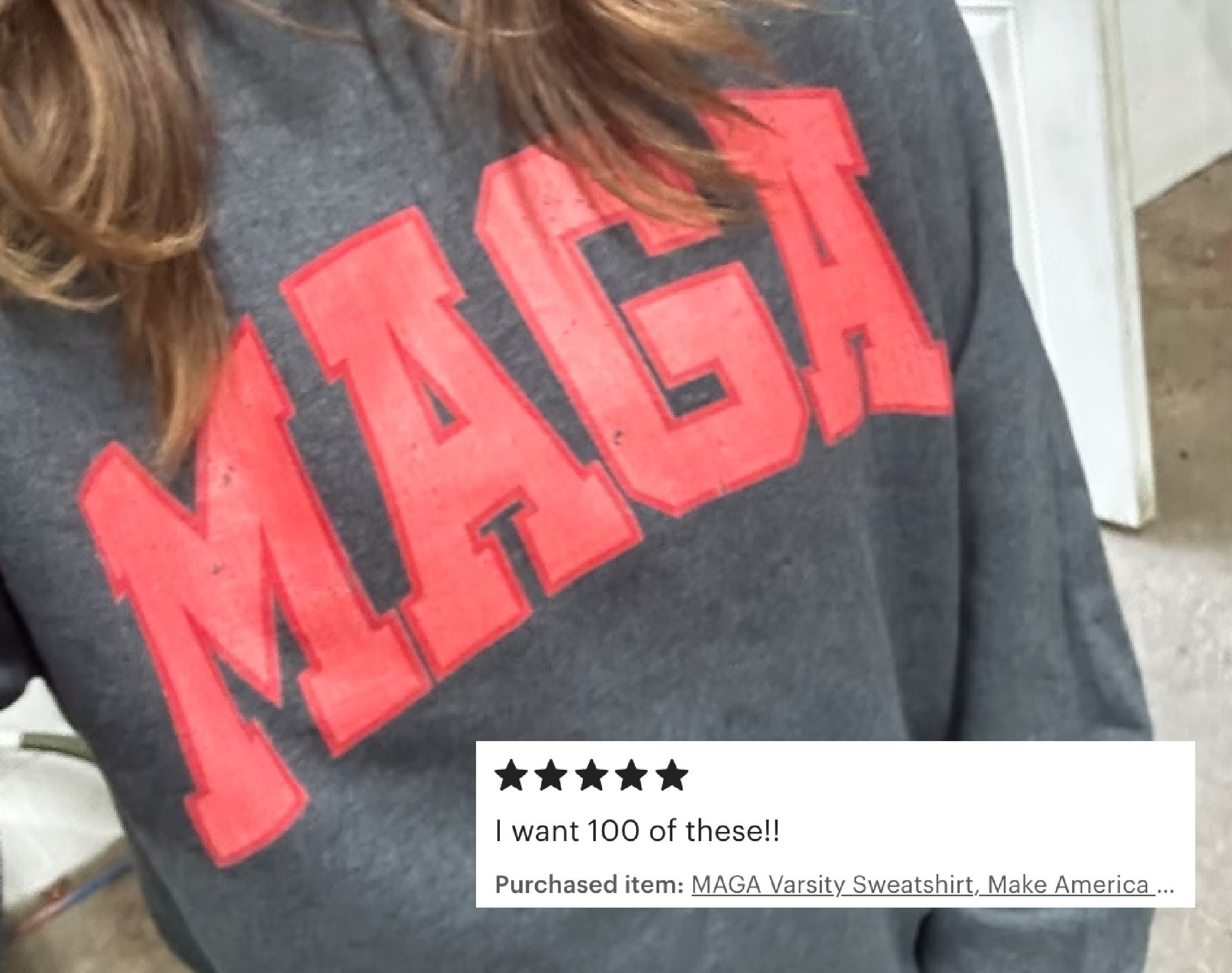 MAGA Varsity Sweatshirt, Make America Great Sweater for Women ...