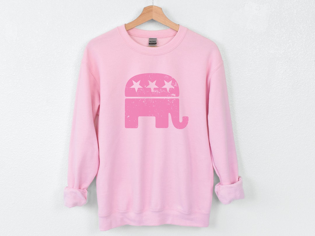 Pink Republican Sweatshirt, Cute GOP Elephant Sweater, Conservative ...