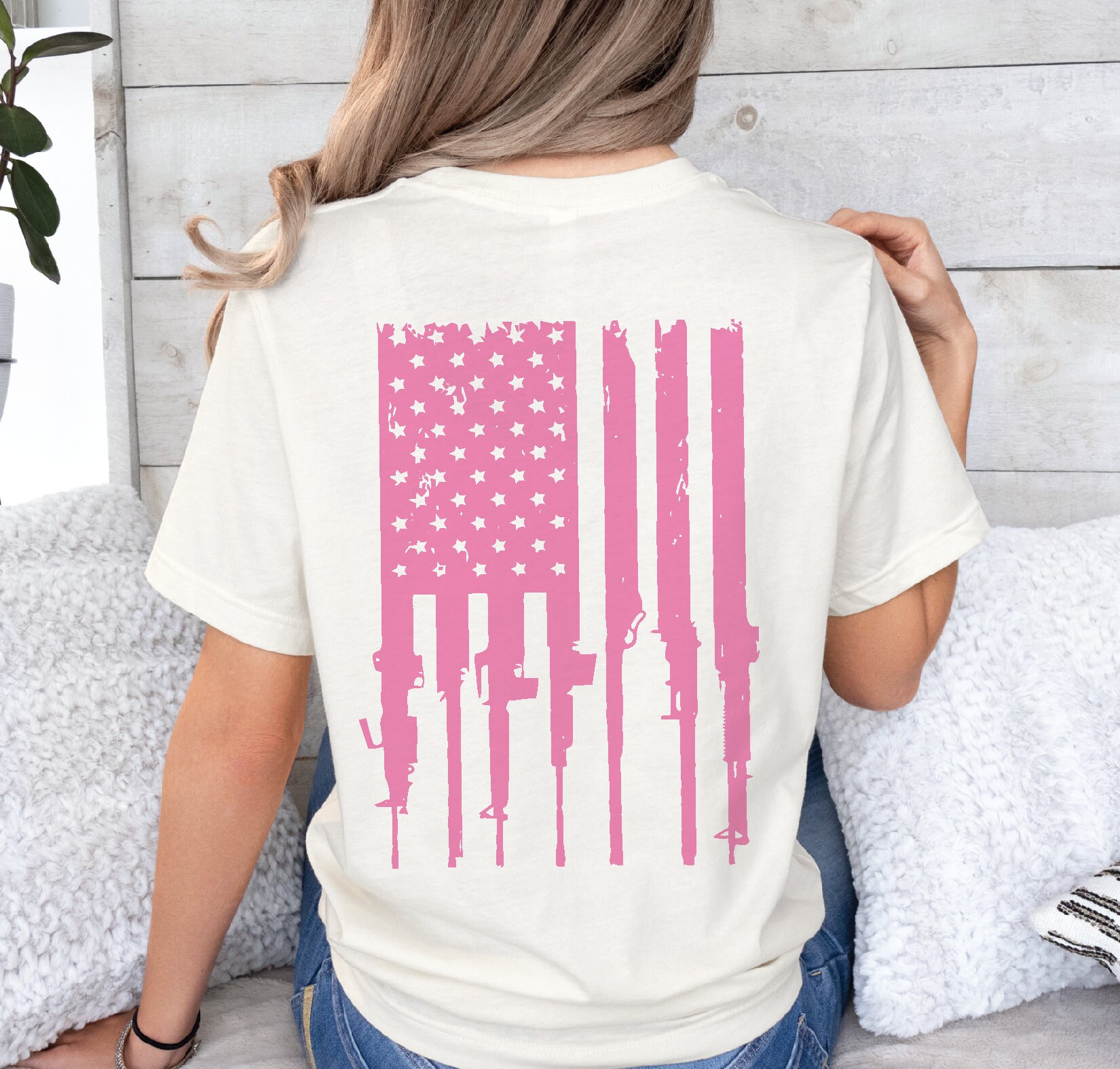Second Amendment Shirt for Women, Pink Rifle T-shirt, Christmas Gift ...