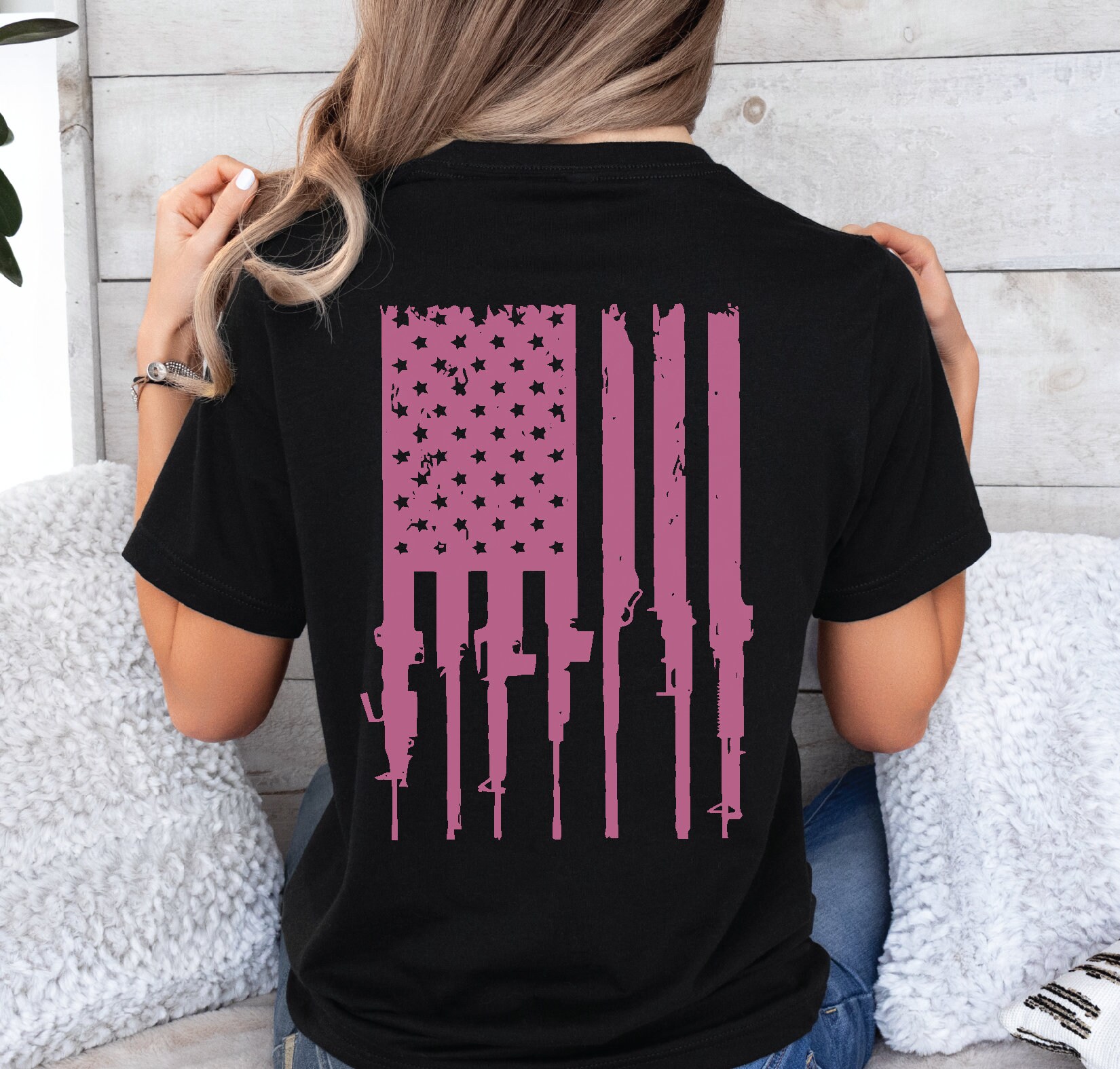 Second Amendment Shirt for Women, Pink Rifle T-shirt, Christmas Gift ...