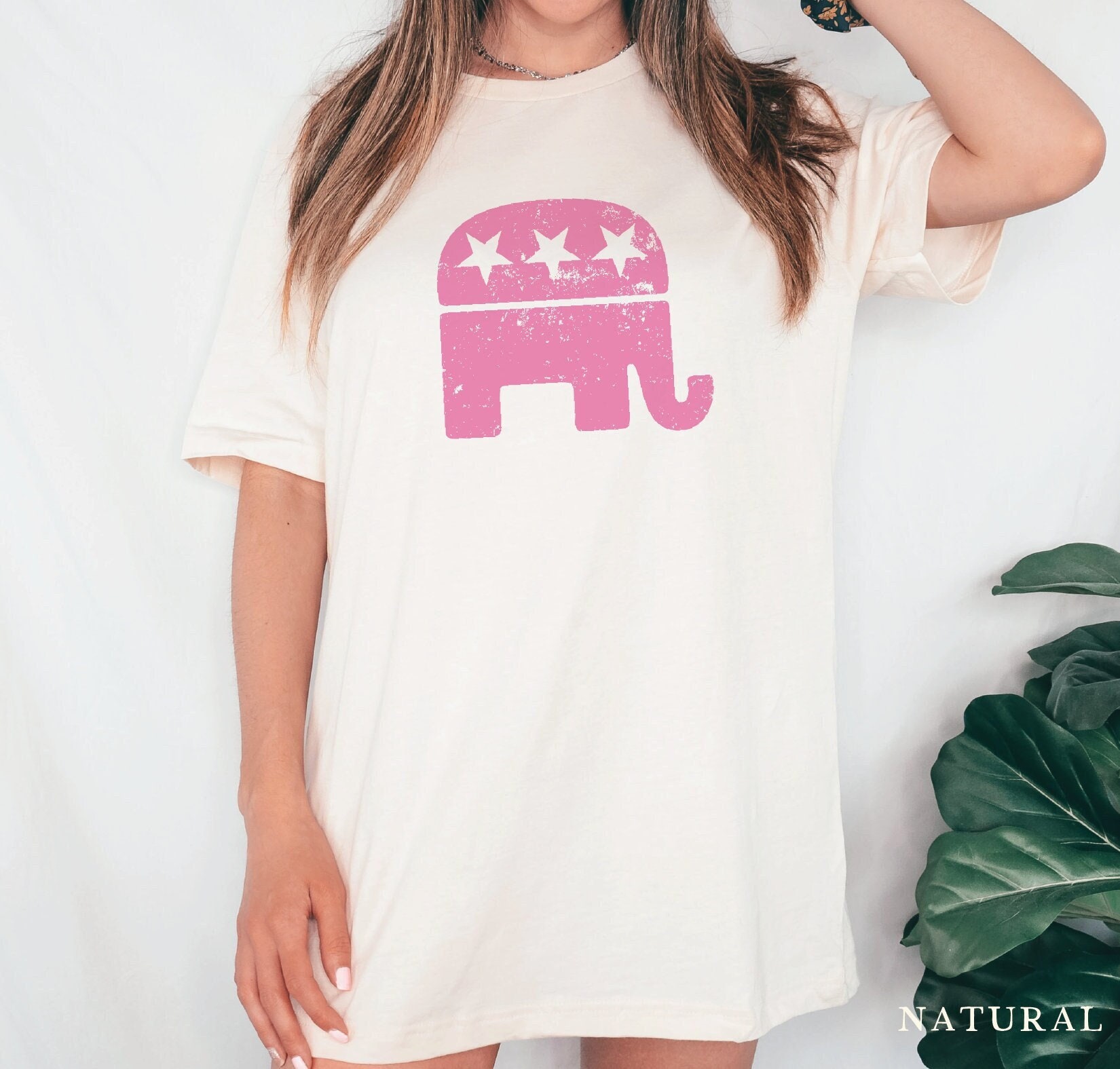 Pink Republican Party T-shirt, Cute GOP Elephant Tee, Conservative ...