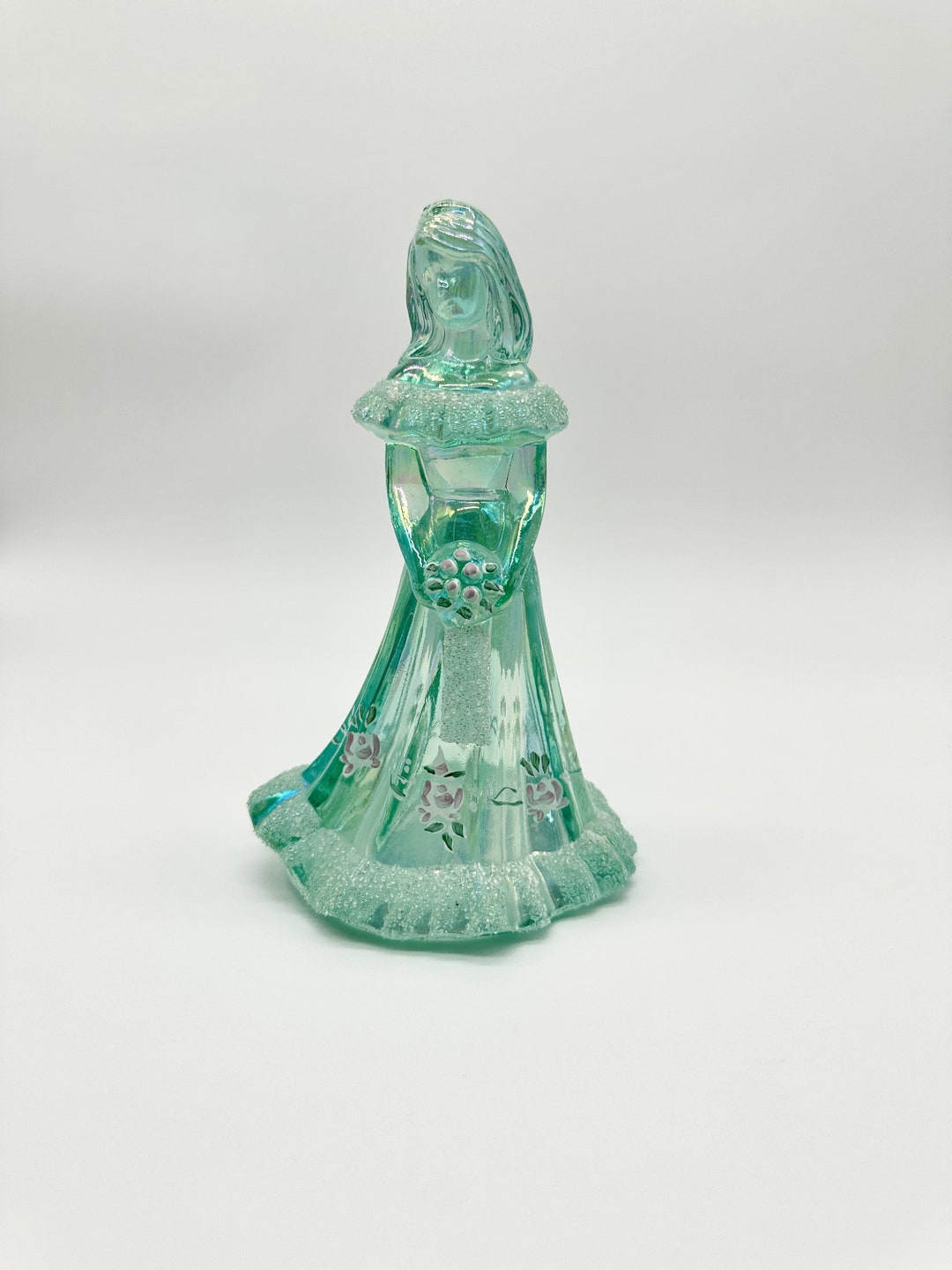 Fenton Green Hand Painted Carnival Glass Bridesmaid Shelley - Etsy
