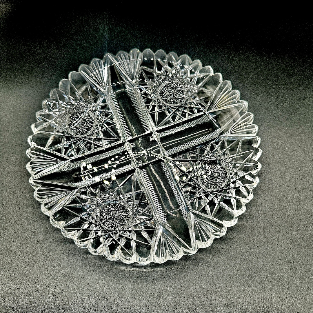 Vintage American Brilliant Cut Lead Crystal Tray, Circa 1900s - Etsy