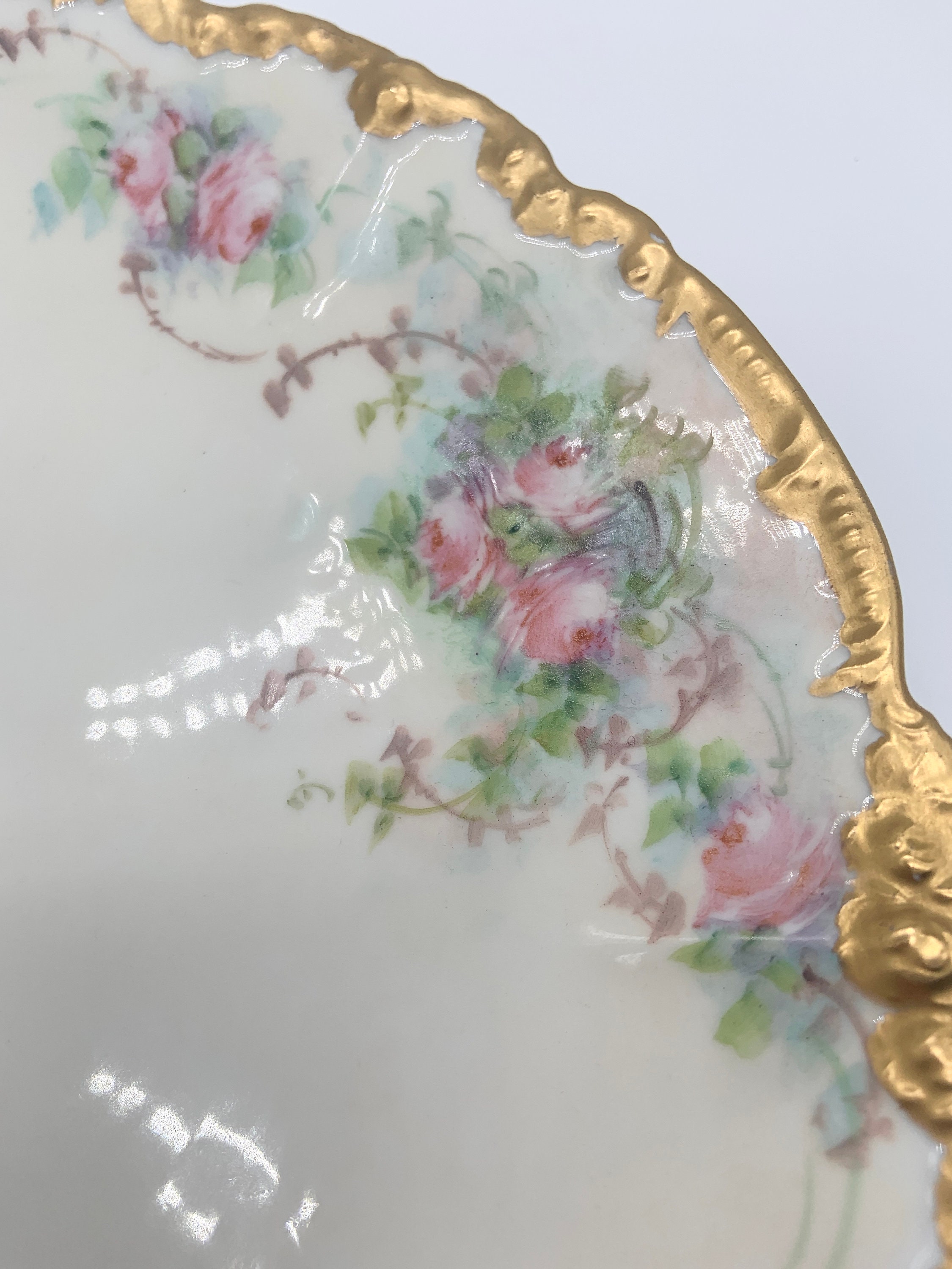 Vintage Jean Pouyat Limoges Hand Painted Floral Plate, Collectible ...