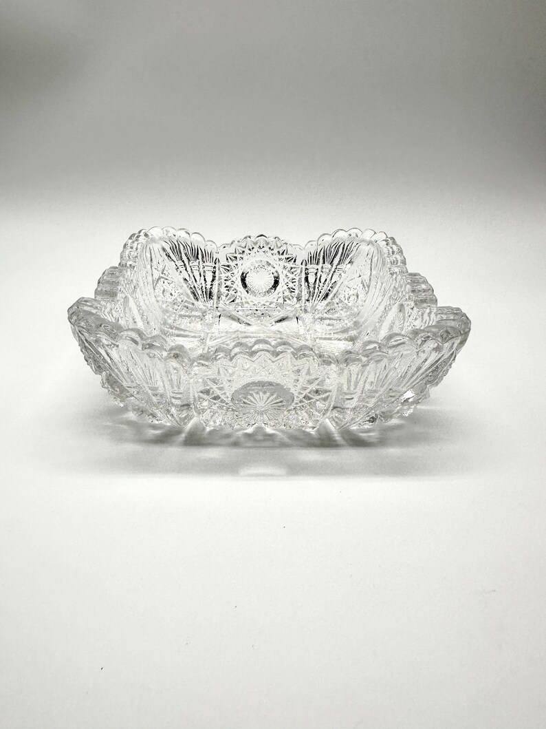 Vintage Imperial Glass Nucut Square Bowl, Sawtooth Edge, Circa 1973 - Etsy