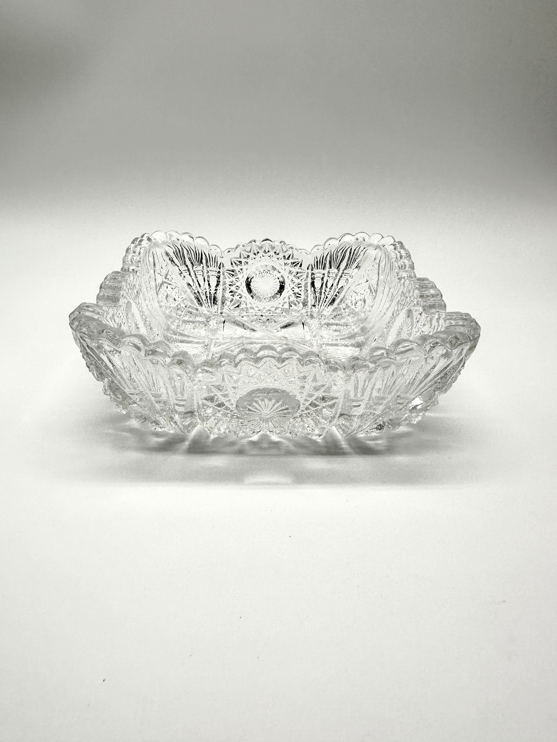 Vintage Imperial Glass Nucut Square Bowl, Sawtooth Edge, Circa 1973 - Etsy