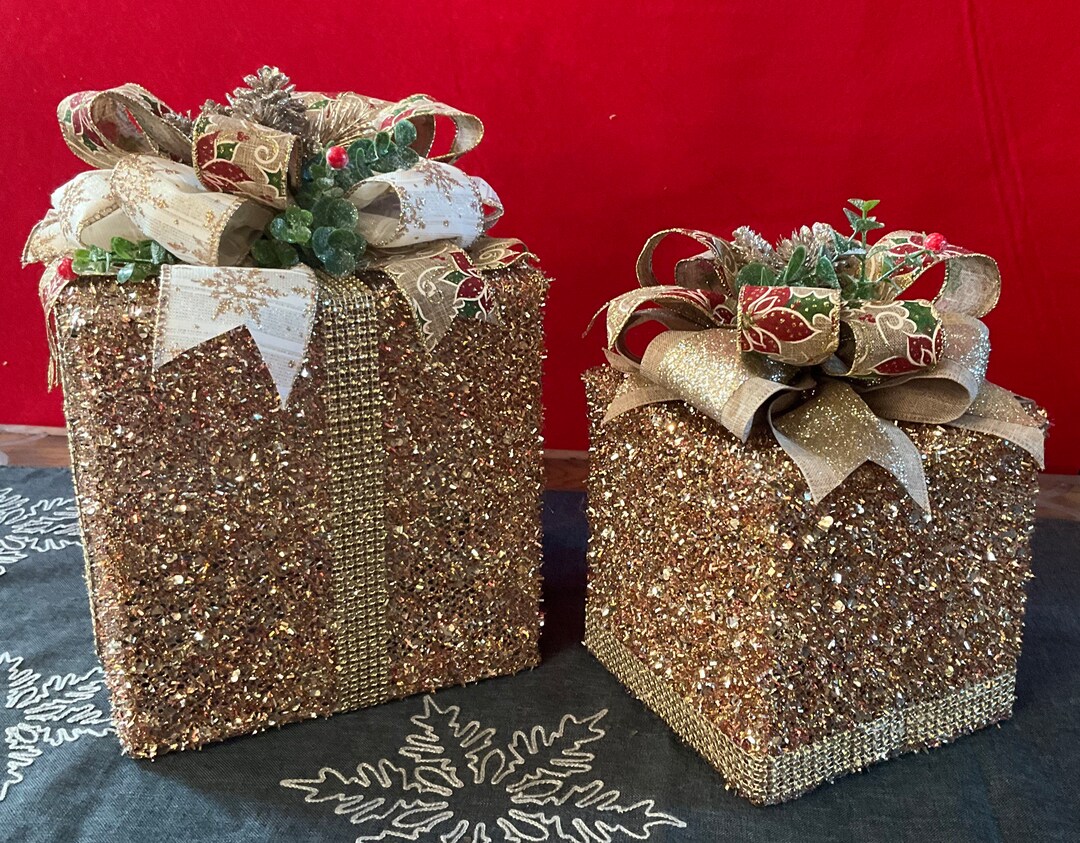 Holiday Bling Gift Box - LIGHTED! - Etsy